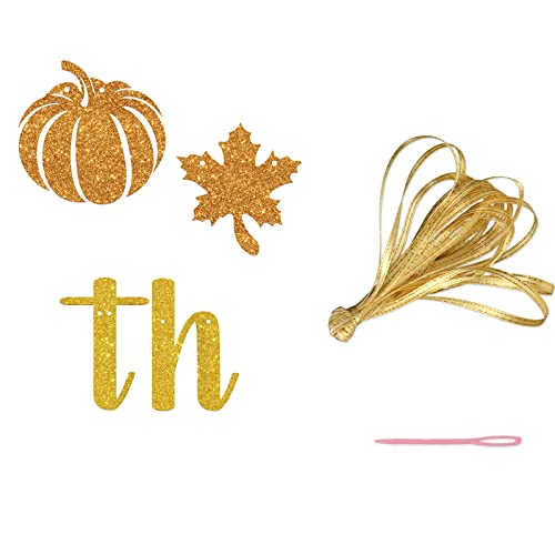 So Much to Be Thankfull Banner - Gold Glitter Thanksgiving Party Decoration - Give Thanks Banner Sign - Turkey Pumpkin Decor