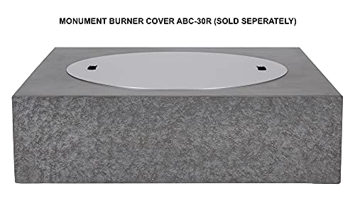 Pyromania Monument Outdoor Concrete Fire Pit Table, 41 x 41 Inches - Natural Gas Model in Charcoal Gray Color