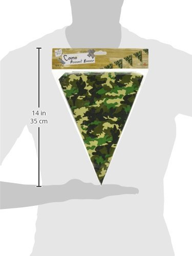 Beistle 50709 Camo Flag Pennant Banner, 10 by 12-Feet (3-Pack)