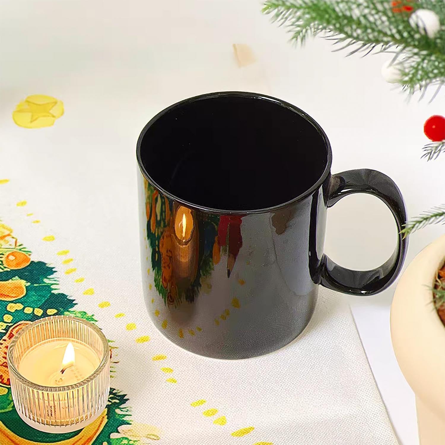 Middle Finger Coffee Mug Up Yours Mug Novelty Ceramic Middle Finger Coffee Cup Have a Nice Day Mug Funny 3D Finger Coffee mug for for Valentines Day Birthday Halloween Christmas and New Year(Black)