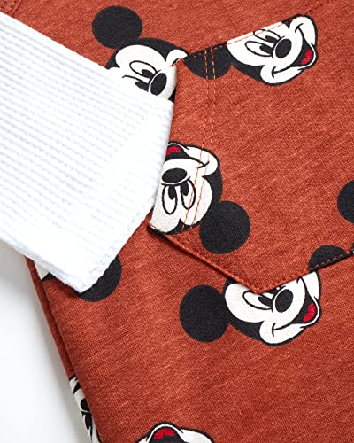 Disney Baby Boys' Mickey Mouse Overall Set - 2 Piece Romper and Long Sleeve Shirt Set, Size 3-6 Months, Mickey Tea/Bright White
