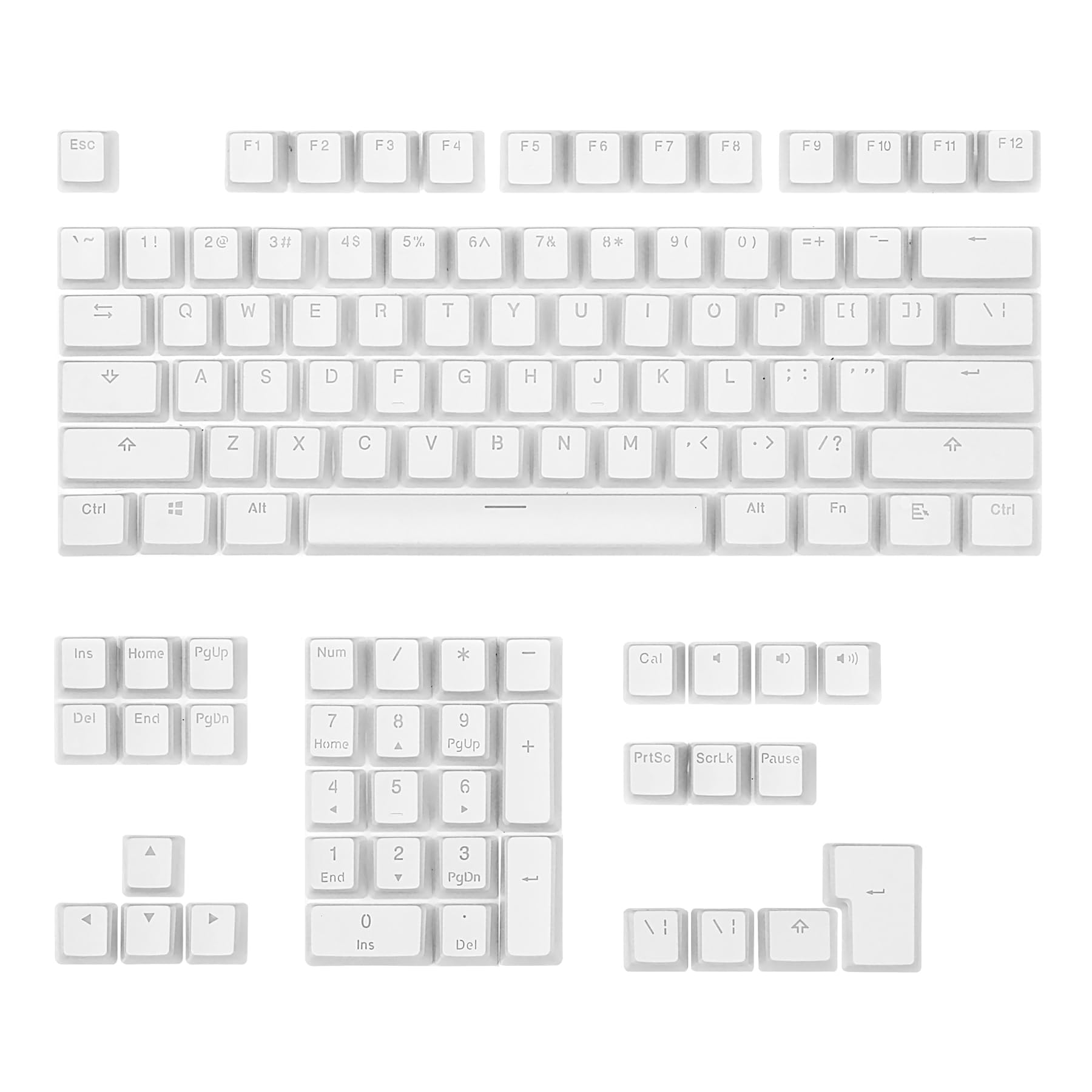 Happy Balls White Pudding Keycaps Backlit PBT Doubleshot Cherry MX Keyset OEM Profile for 61/87 TKL/104/108 MX Switches Mechanical Keyboard(White Pudding)