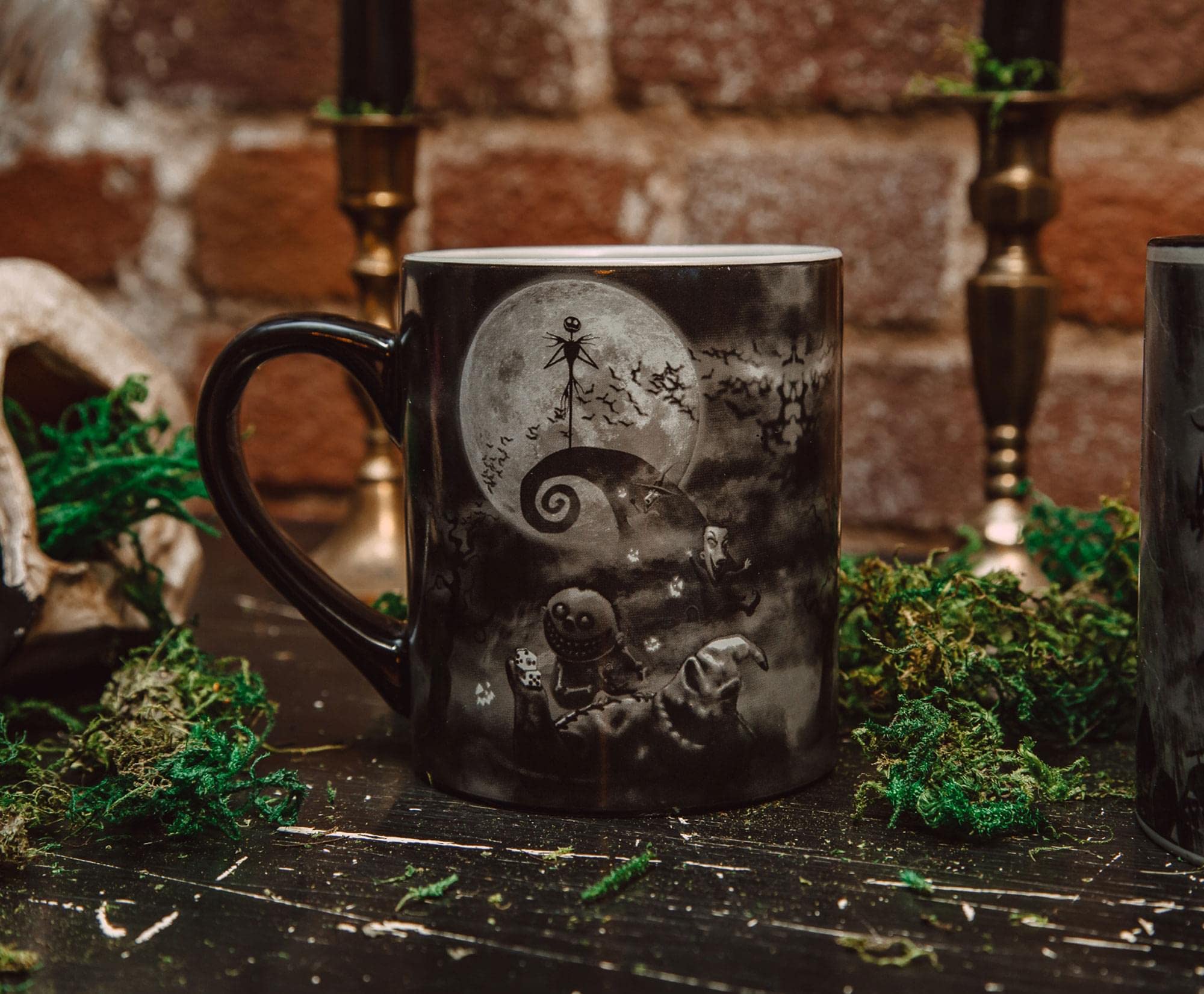 Disney The Nightmare Before Christmas Stormy Night Ceramic Mugs, Set of 2 | BPA-Free Small Coffee Cups