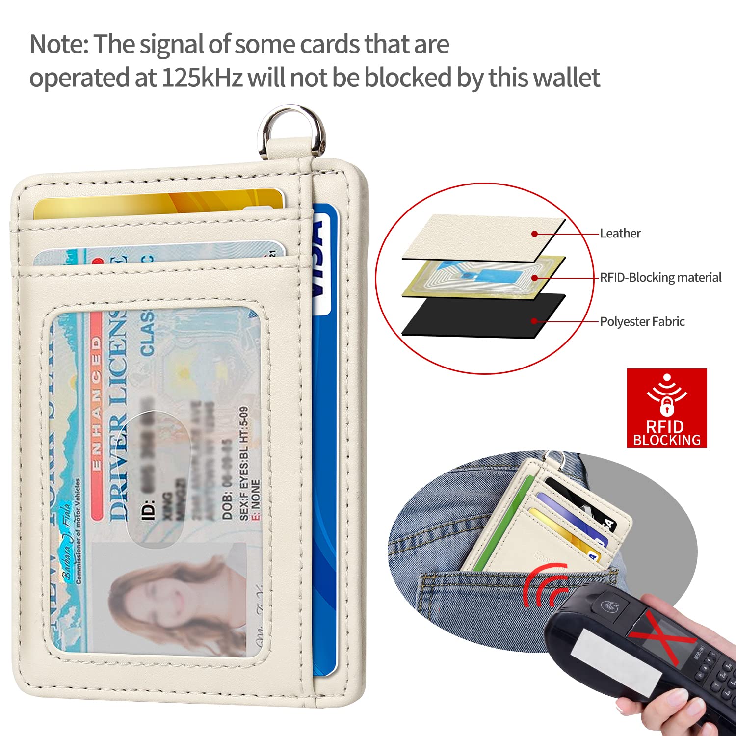EcoVision Slim Minimalist Front Pocket Wallet, RFID Blocking Credit Card Holder Wallet with Detachable D-Shackle for Men Women