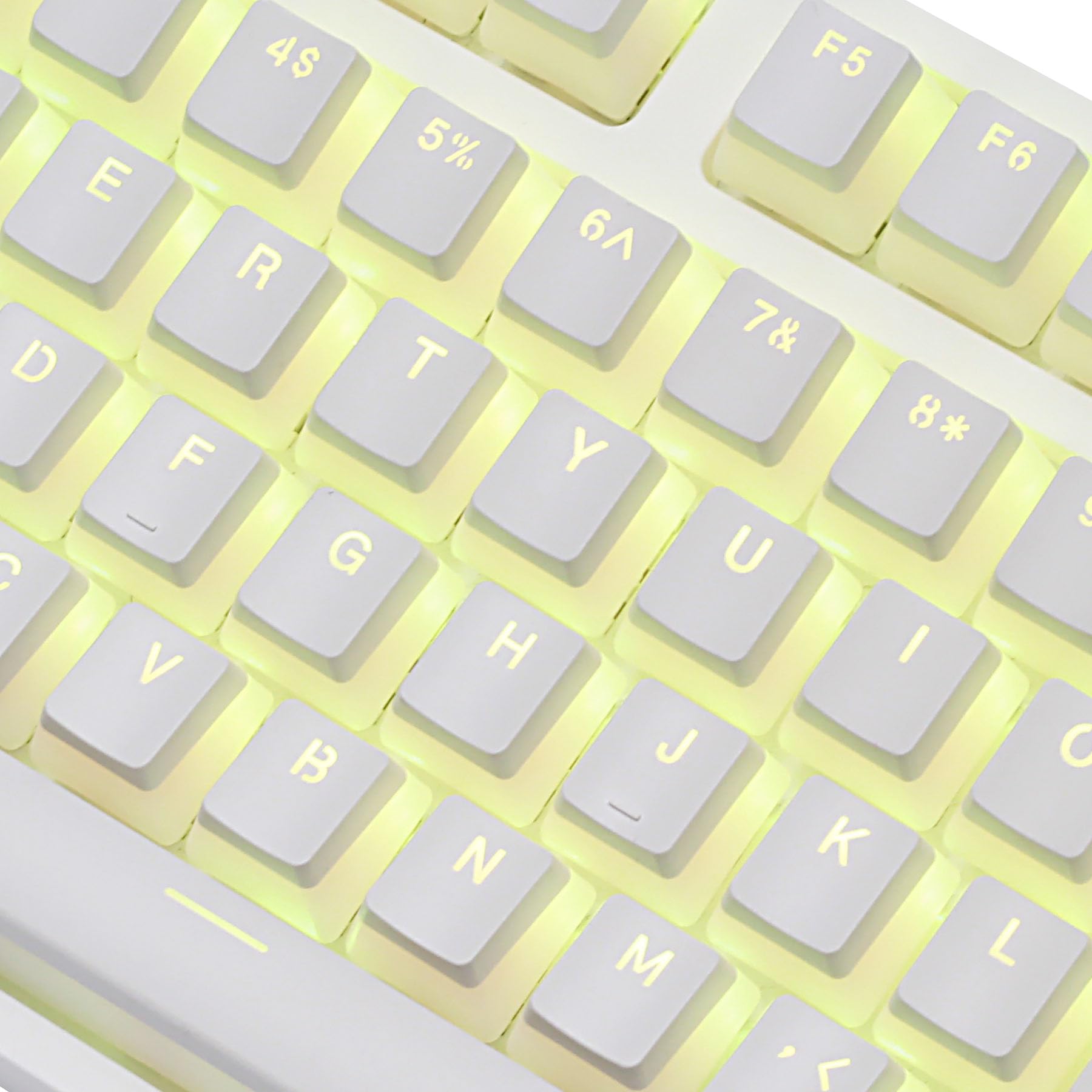 Happy Balls White Pudding Keycaps Backlit PBT Doubleshot Cherry MX Keyset OEM Profile for 61/87 TKL/104/108 MX Switches Mechanical Keyboard(White Pudding)