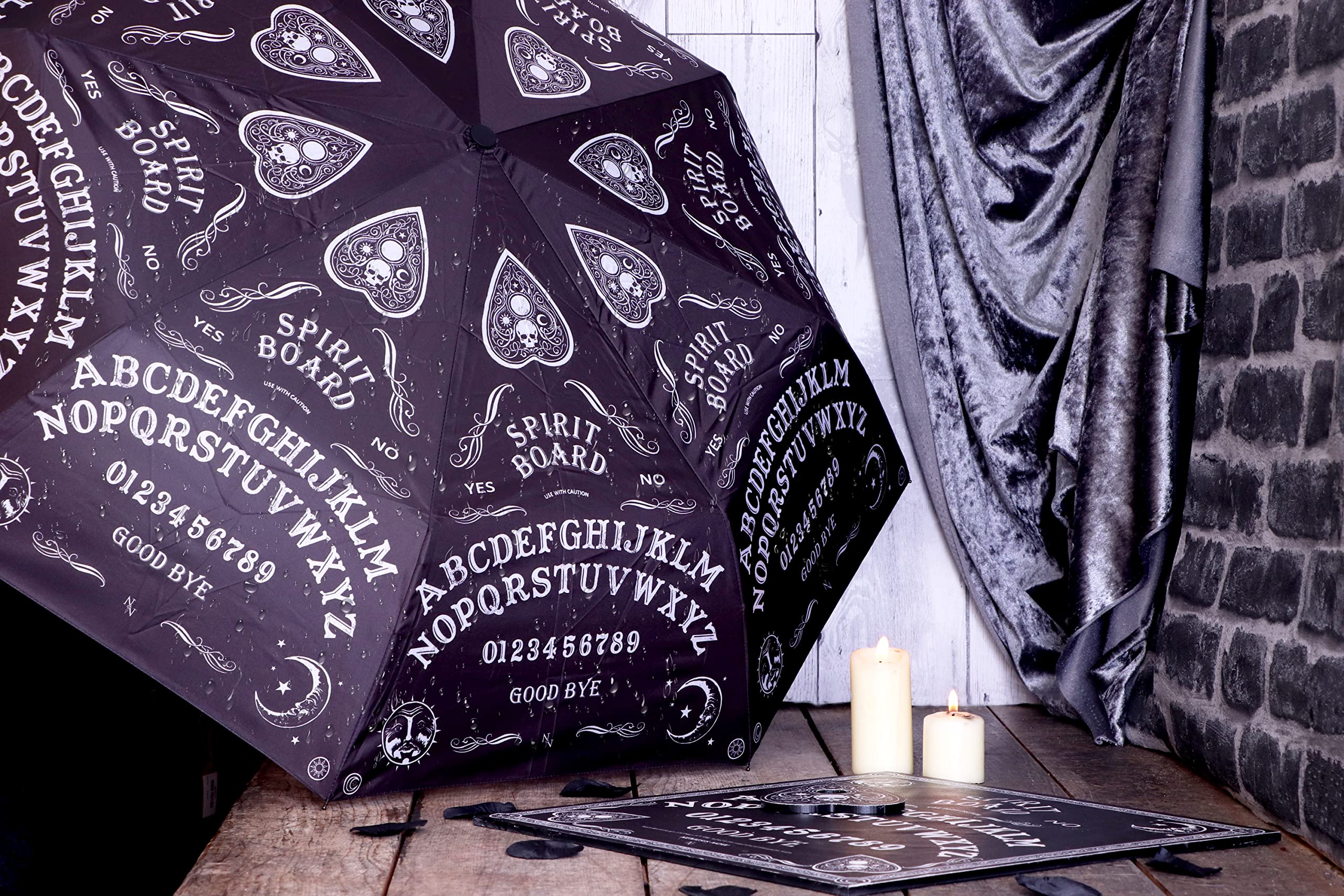 Nemesis Now Spirit Board Umbrella, Black, 55cm
