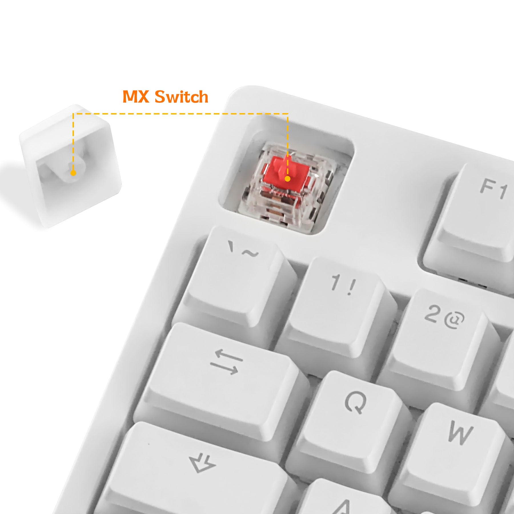 Happy Balls White Pudding Keycaps Backlit PBT Doubleshot Cherry MX Keyset OEM Profile for 61/87 TKL/104/108 MX Switches Mechanical Keyboard(White Pudding)