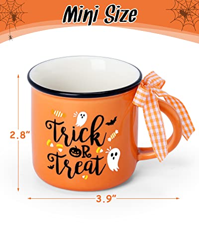 Halloween Mini Coffee Mugs Fall Kitchen Decor Witch Tiered Tray Coffee Bar Decorations Funny Novelty Espresso Fall Mugs Farmhouse Home Decor Trick or Treat Happy Halloween Coffee Mugs Gift Set of 3