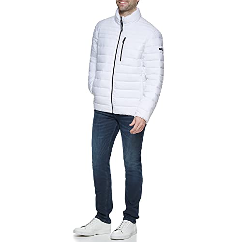 Calvin Klein Men's Classic Packable Down Jacket, White, XX-Large