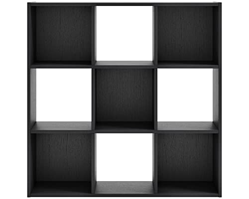 Signature Design by Ashley Langdrew Contemporary 9 Cube Storage Organizer or Bookcase, Black