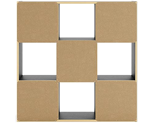 Signature Design by Ashley Langdrew Contemporary 9 Cube Storage Organizer or Bookcase, Black