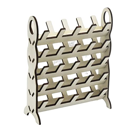 Colaxi 50 Spools Sewing Thread Holder Quilting Wall Hanging Wood Shelf Strings Storage Organizer Wooden Thread Rack for Beading Embroidery Sewing