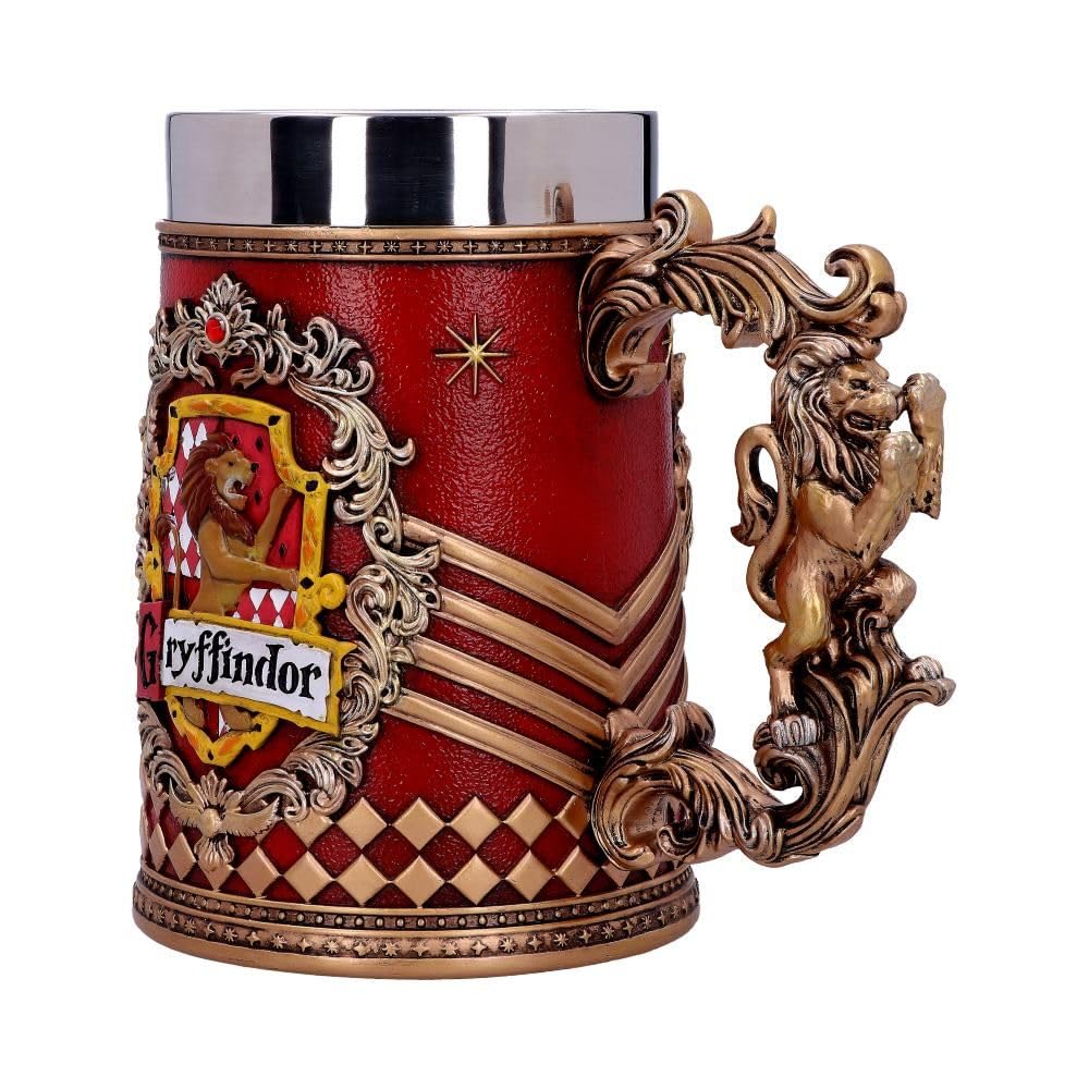 Nemesis Now Harry Potter Gryffindor Hogwarts House Collectible Tankard, 1 Count (Pack of 1), Red Gold, 650 milliliters