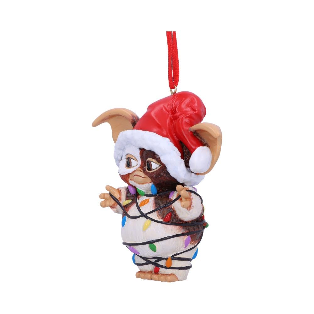 Nemesis Now Gremlins Gizmo in Fairy Lights Hanging Festive Decorative Ornament, Red, Housewarming