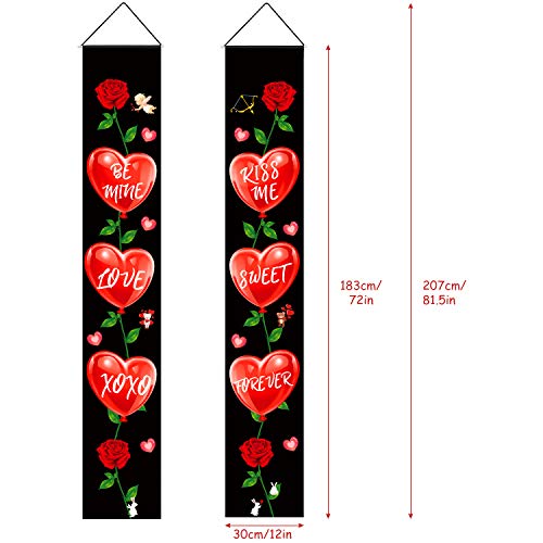 Valentine's Day Banner Fun Valentines Conversation Porch Sign Love Sweet Banner Valentine's Day Hanging Decoration for Engagement, Wedding, Anniversary