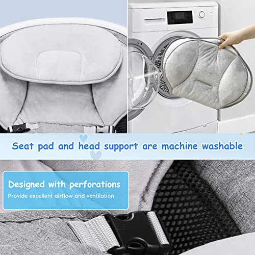 Baby Swings for Infants, Bluetooth Baby Bouncer with Built-in Lullabies and Timer Function, 5 Swing Options Baby Chair for Newborn Infants to Toddler 0-9 Months, 5-20 lbs