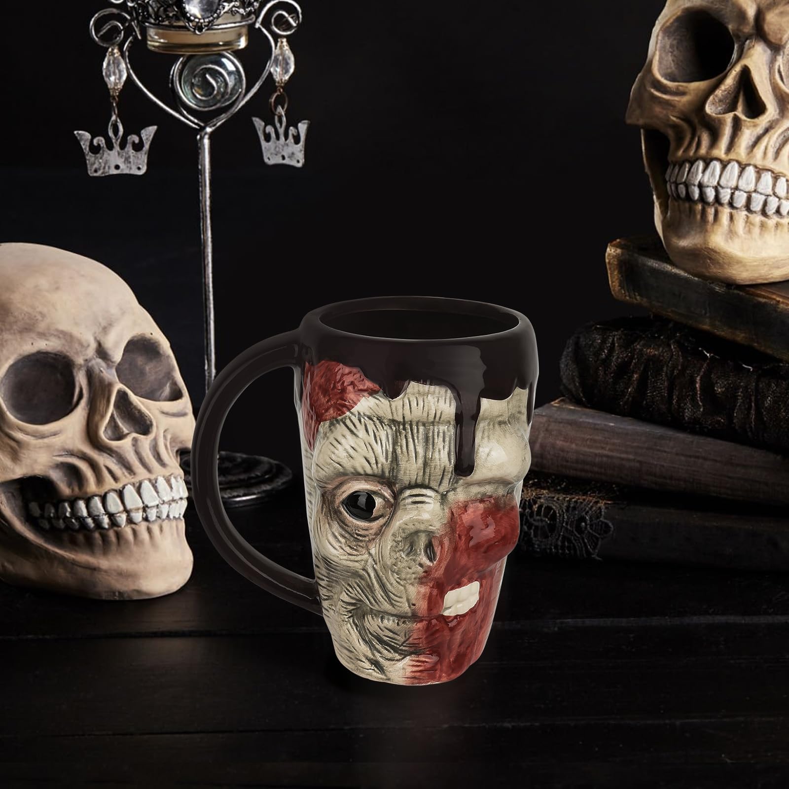 Kpuplol Halloween Mug, Zombie Themed Scaring Mug, Creepy Coffee Tea Ceramic Cup with Handle, Decoration and Novelty Gift for Men & Women for Horror Lover