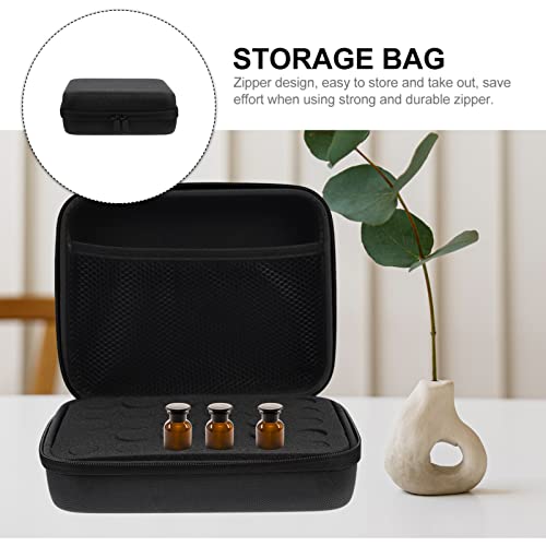 SEWACC Essential Oil Storage Case Travel Carrying Holder Art Craft Organizer Bag for 5ml 10ml 15ml Essential Oil Bottles Black