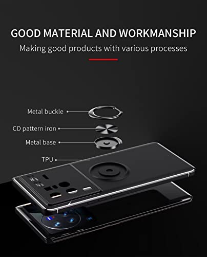YukeTop Cover for Oppo Reno2 Case, Soft TPU, Drop-Resistant, Rear Ring Holder, Cover Protection for Oppo Reno2.(Black)