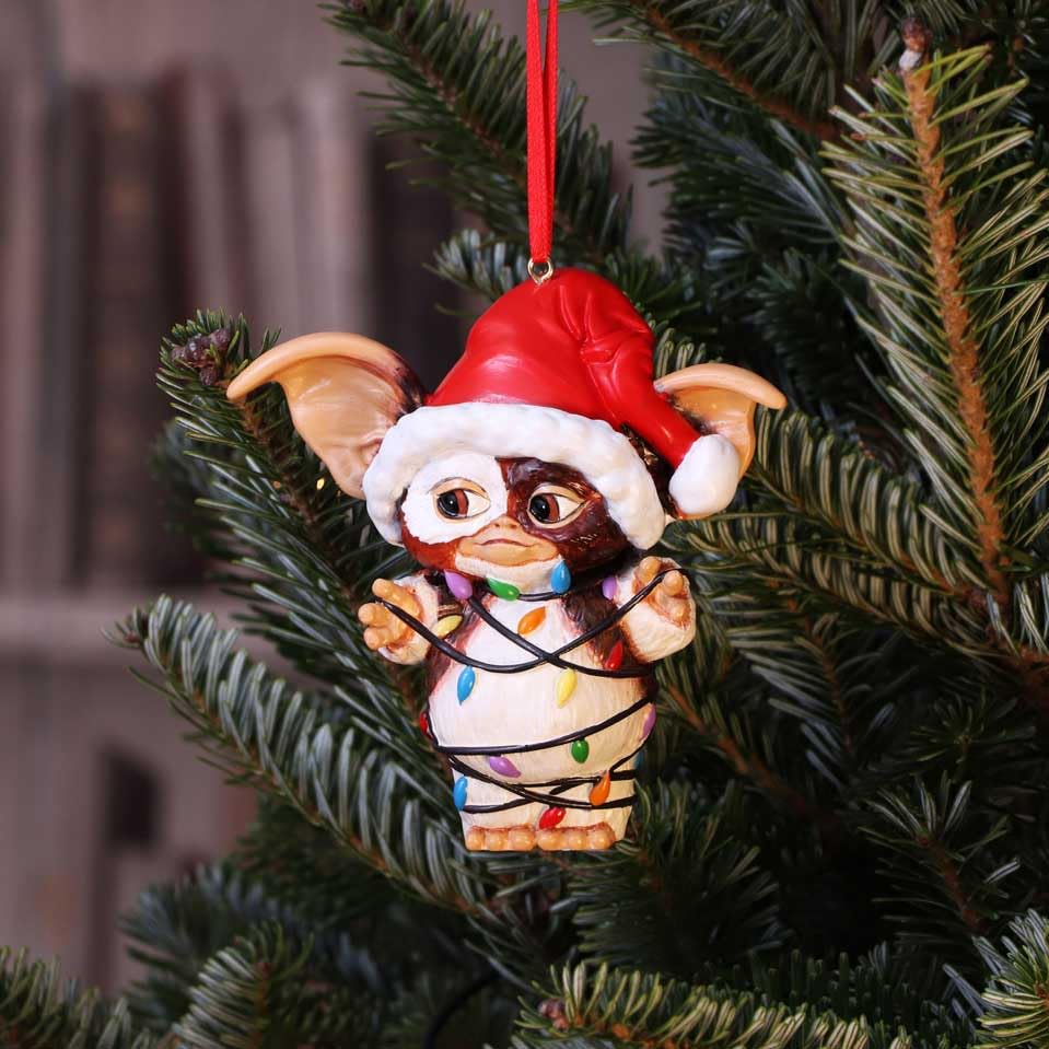 Nemesis Now Gremlins Gizmo in Fairy Lights Hanging Festive Decorative Ornament, Red, Housewarming