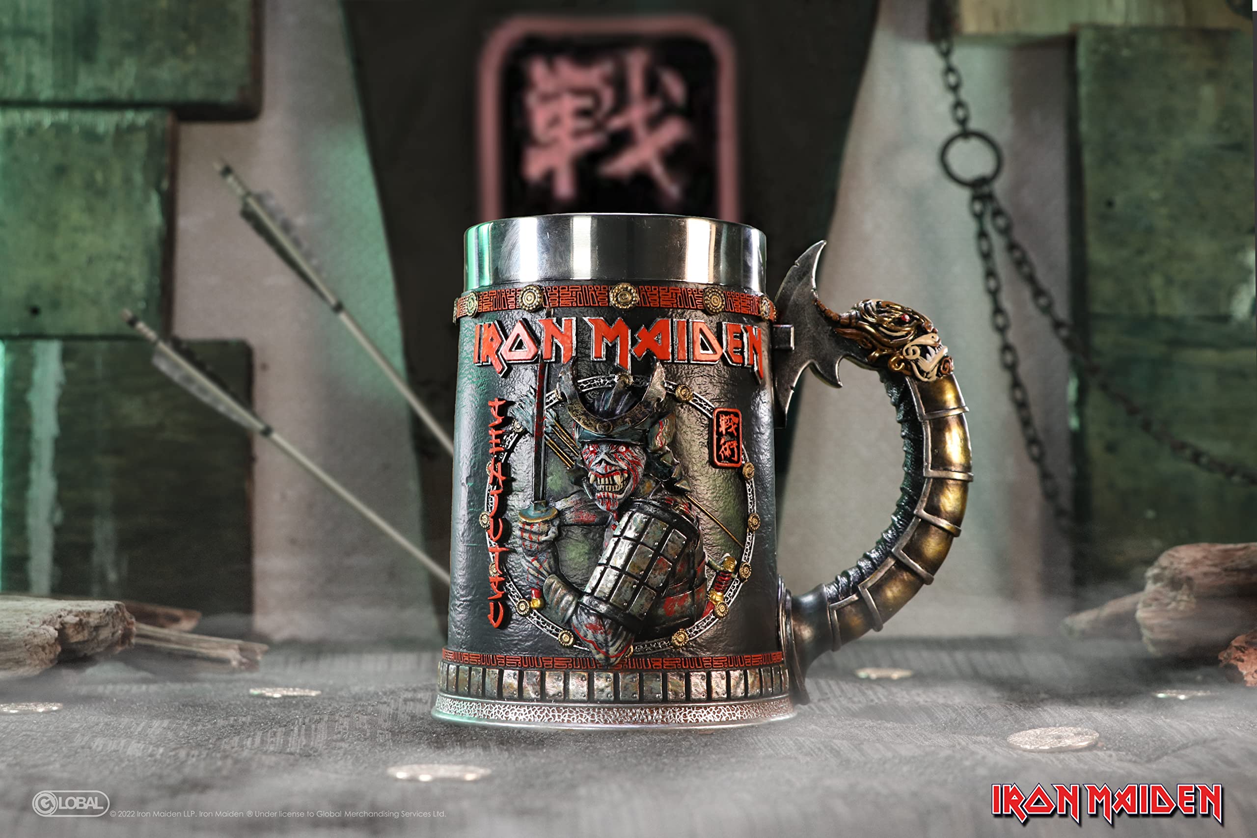 Nemesis Now Iron Maiden Senjutsu Tankard 15.5cm, Resin, Grey, Officially Licensed Iron Maiden Merchandise, Includes Removable Insert, Cast in The Finest Resin, Expertly Hand-Painted