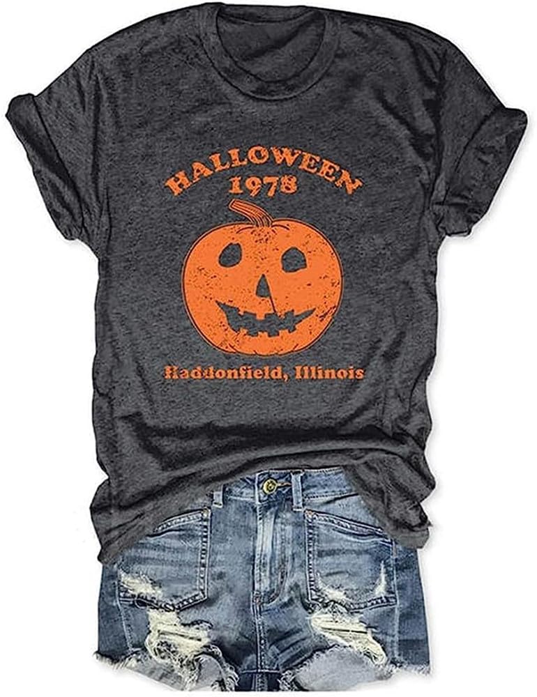 Halloweentown University T-Shirt for Women Fall Pumpkin Shirts Funny Halloween Thanksgiving Gift Tops (XL,Pumpkin)