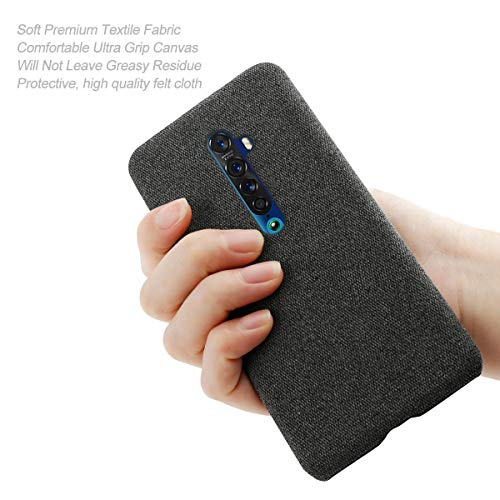 Grandcase Oppo Reno2 Case,Ultra-Thin Felt Cloth Anti-Fingerprint Shock Absorber Protective Cover for Oppo Reno2 6.5" -Blue