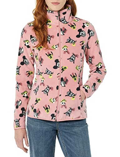 Amazon Essentials Disney | Marvel | Star Wars | Princess Women's Polar Fleece Full-Zip Mock Jackets, Minnie and Friends, XX-Large
