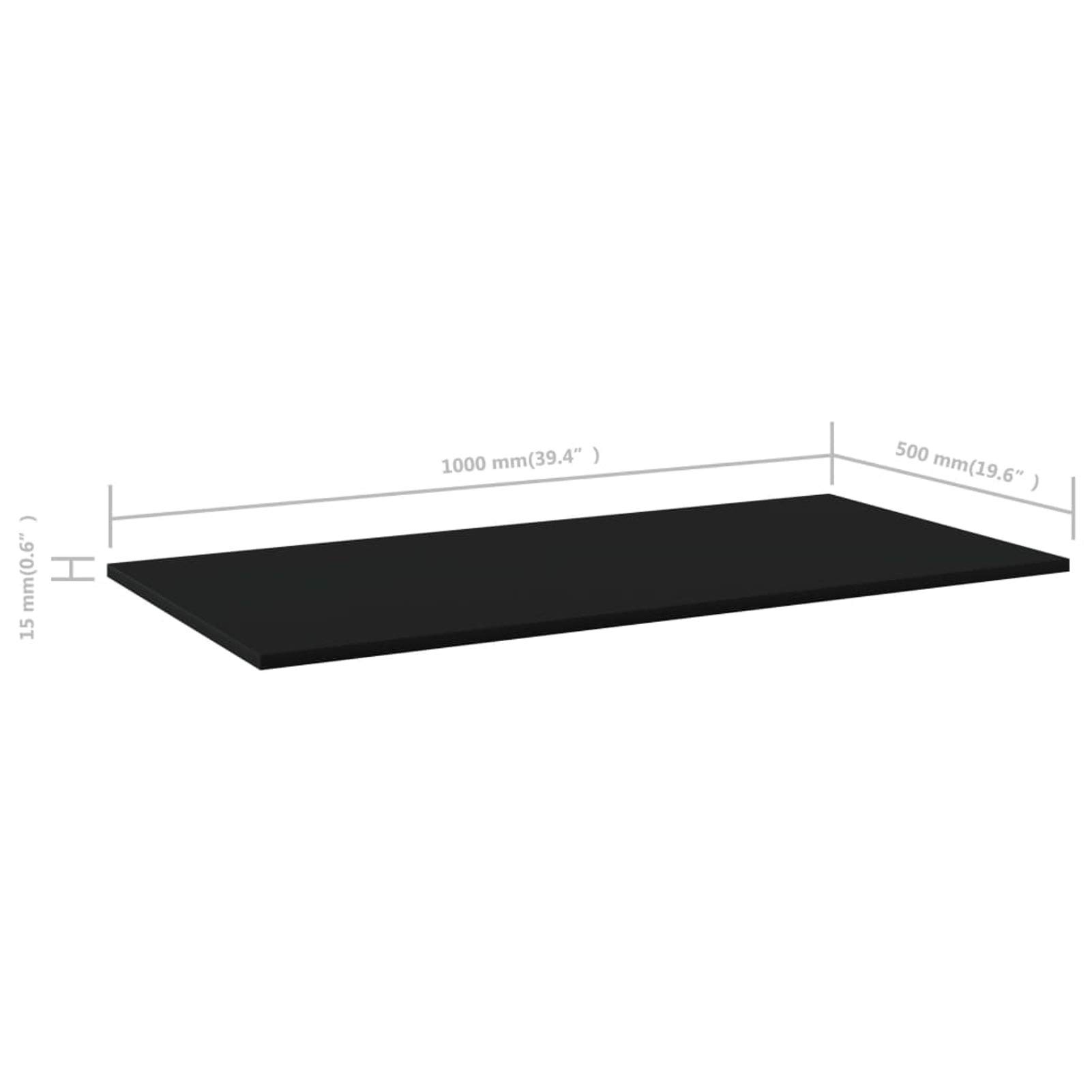 Gecheer Bookshelf Boards 4 pcs Black Replacement Panels Units Organizer Display Planks Shelves for Bookcase, Storage Cabinet, 39.4" x 19.7" x 0.6" (W x D x H) Engineered Wood
