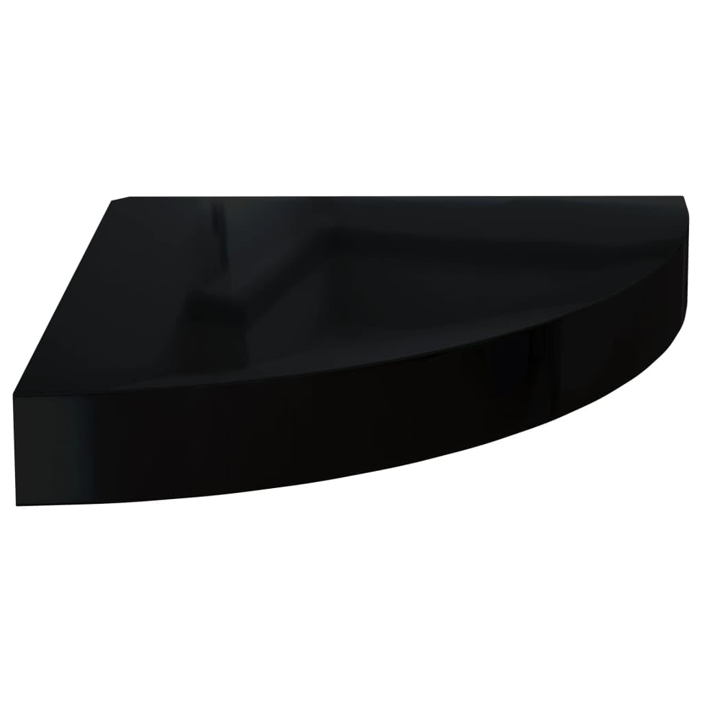 DYRJDJWIDHW Floating Corner Shelves 4 pcs Bookshelf for Bedroom,Shelves,Wood Bookcase,Suitable for Bedroom, Office, Living Room, Study,High Gloss Black 9.8"x9.8"x1.5" MDF