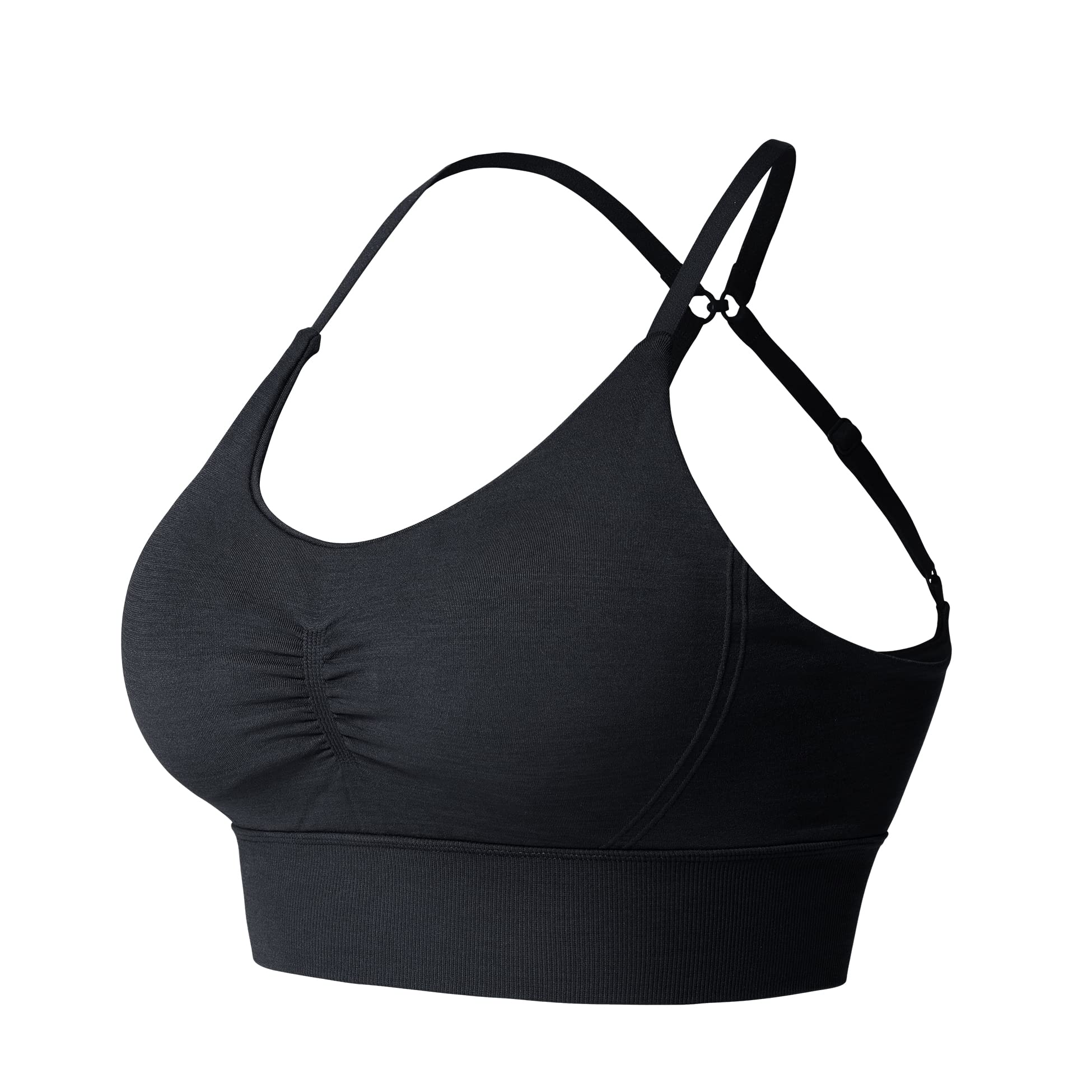 YEOREO Sports Bra Workout Tank Tops Crop Tops Criss-Cross Back Padded Yoga Bra