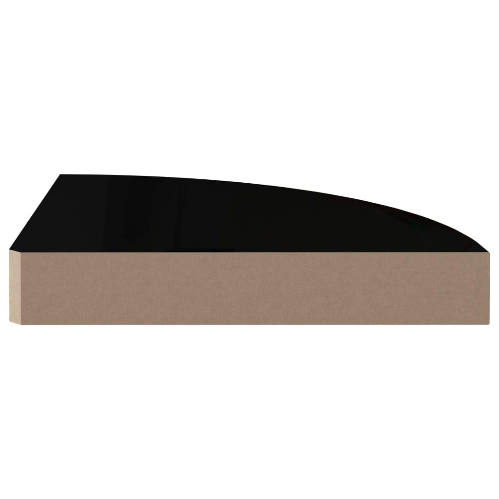 DYRJDJWIDHW Floating Corner Shelves 4 pcs Bookshelf for Bedroom,Shelves,Wood Bookcase,Suitable for Bedroom, Office, Living Room, Study,High Gloss Black 9.8"x9.8"x1.5" MDF