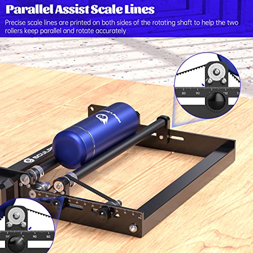 SCULPFUN Laser Rotary Roller, Laser Engraver Aluminum Y-axis Rotary Roller Engraving Module for Engraving Cylindrical Objects Cans, Compatible with Most Engraving Machines