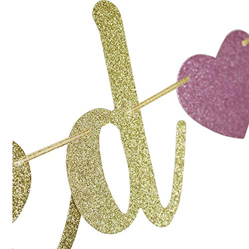 Just Married Banner-Romantic Wedding Sign,Bridal Shower Engagement Bunting Photo Booth Props.