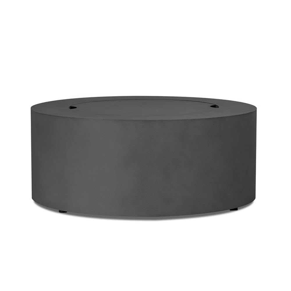 Real Flame Aegean Round Propane Fire Table for Outdoors in Weathered Slate with Natural Gas Conversion Kit, Lid and Storage Cover - Durable Gray Fire Pit
