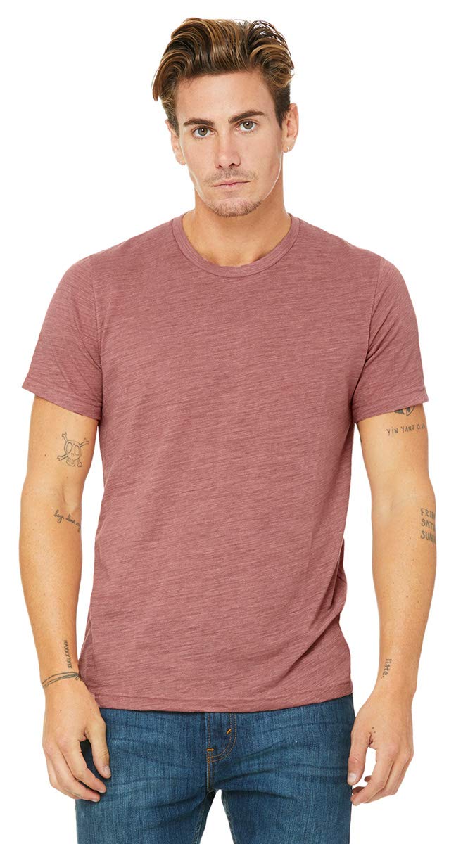 Bella + Canvas Unisex Poly-Cotton Short-Sleeve T-Shirt XL MAUVE SLUB