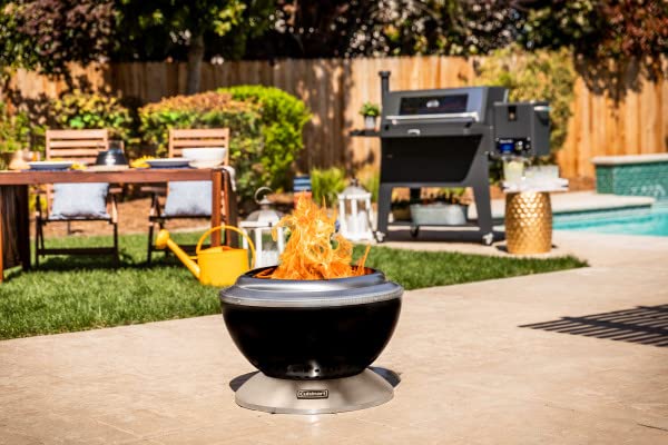 Cuisinart 24” Cleanburn Smokeless Fire Pit with Removable Base for Ash, Portable Outdoor Wood Burning Fireplace, Smoke Free Stainless Steel Outdoor Heater, Enhanced Airflow and Easy Cleanup