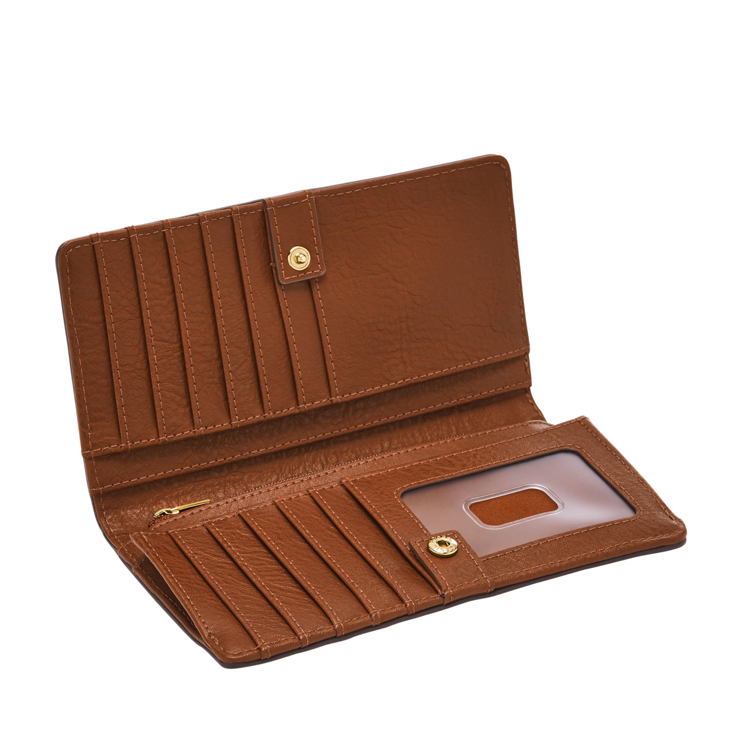 Fossil Women's Liza Leather Wallet Slim Minimalist Bifold, Brown (Model: SL7891G200)
