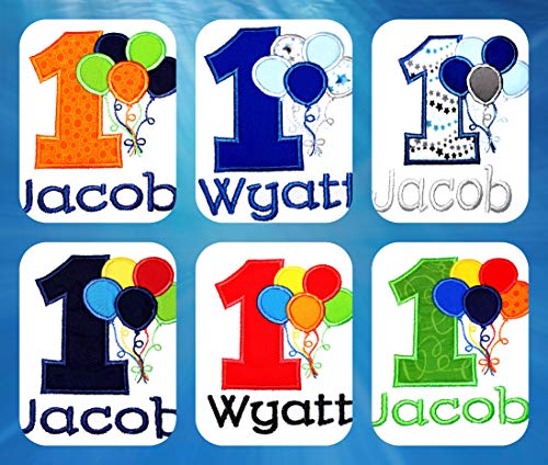 Fantasy Kids Designs First Birthday Boy Outfit Balloons Bodysuit Personalized with Baby Custom Name (Lime Green, 24 Months)