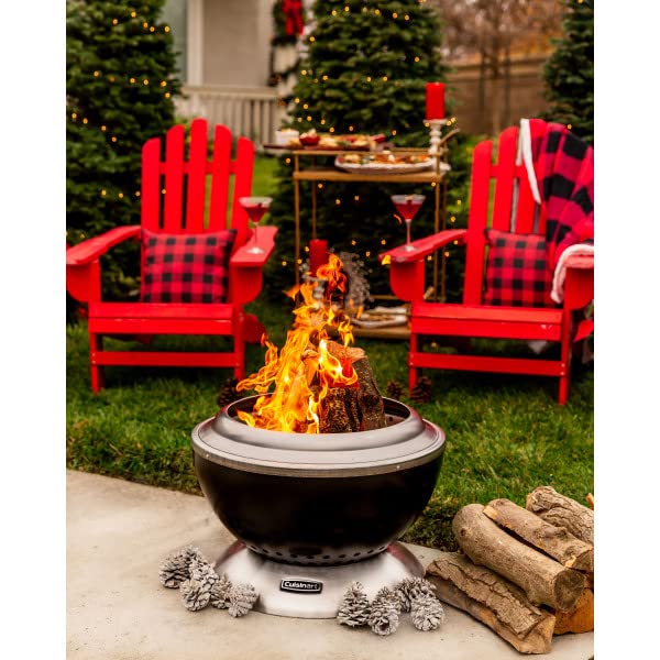 Cuisinart 24” Cleanburn Smokeless Fire Pit with Removable Base for Ash, Portable Outdoor Wood Burning Fireplace, Smoke Free Stainless Steel Outdoor Heater, Enhanced Airflow and Easy Cleanup