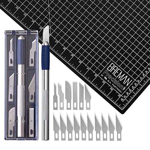 WA Portman Craft Knife Set & Craft Cutting Mat - 24x36 inch 2-sided Self-Healing Craft Cutting Board & 7pc Hobby Knife Set with 10 Extra Blades - Precision Knife with Blades & Hobby Cutting Mat Set