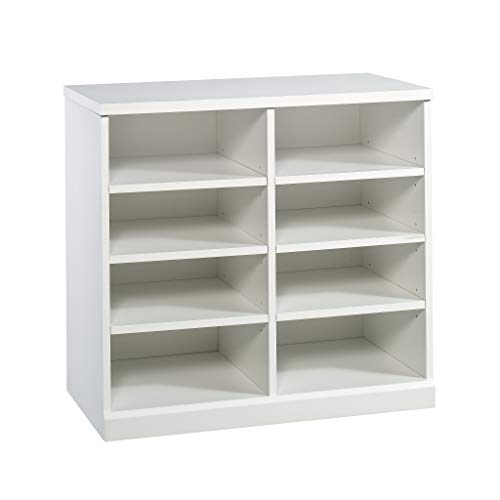 Sauder Craft Pro Series Craft Table, White Finish & Craft Pro Series Open Storage Cabinet, White Finish