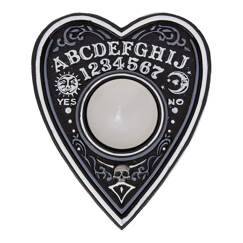 Nemesis Now Black and White Spirit Board Tea Light Holder, Polyresin, 9.5cm