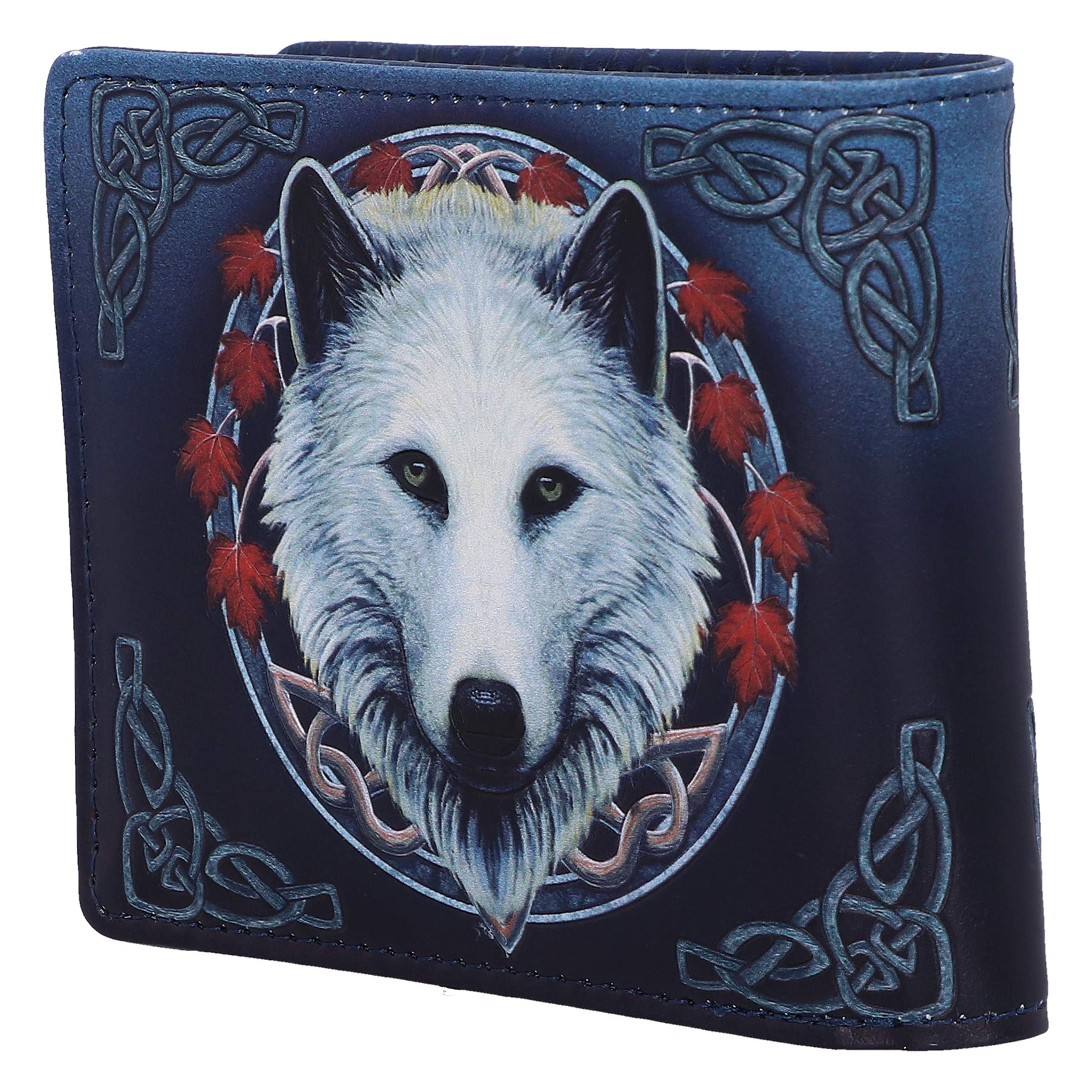 Nemesis Now Lisa Parker Guardian of The Fall White Autumn Wolf Wallet, Blue, 11cm