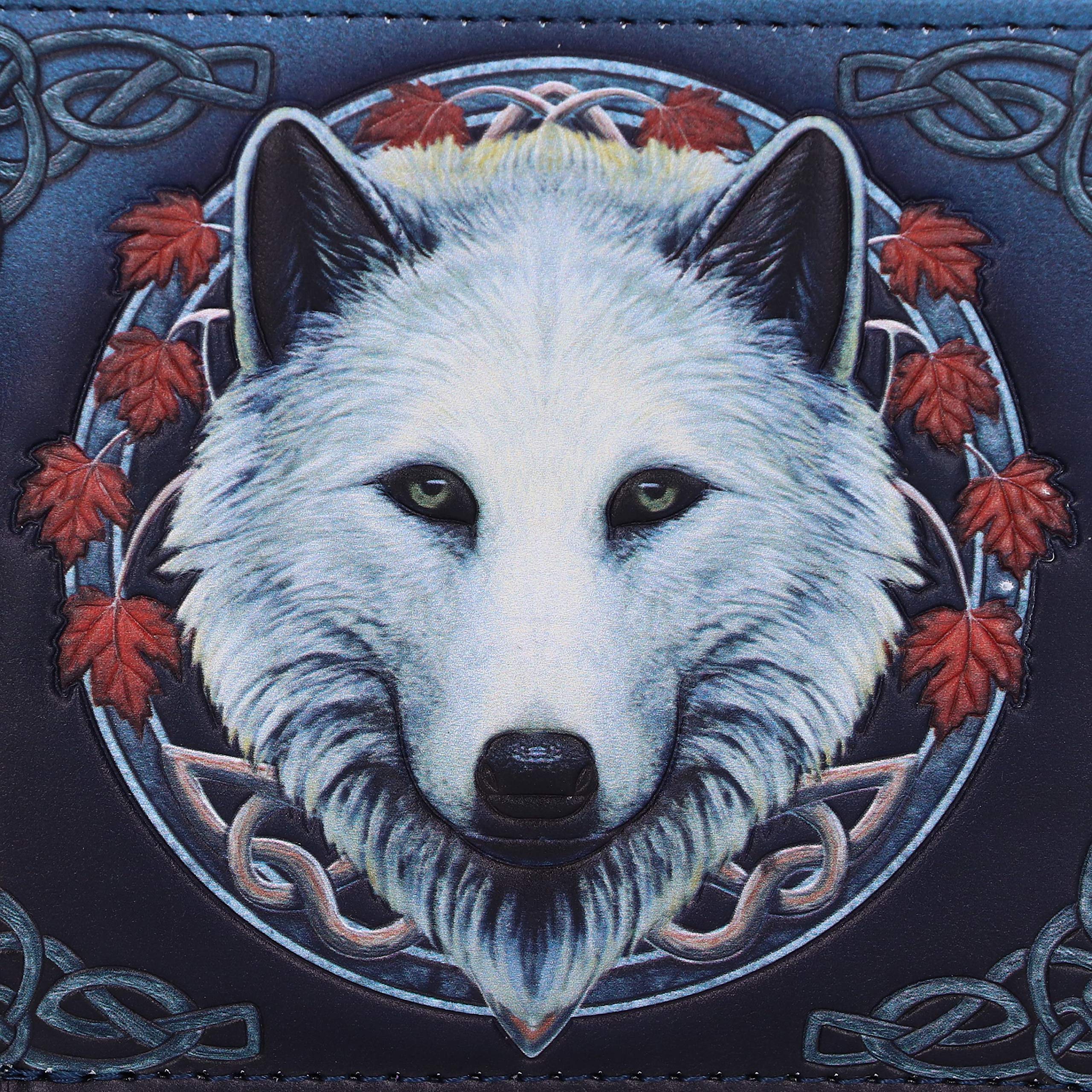 Nemesis Now Lisa Parker Guardian of The Fall White Autumn Wolf Wallet, Blue, 11cm