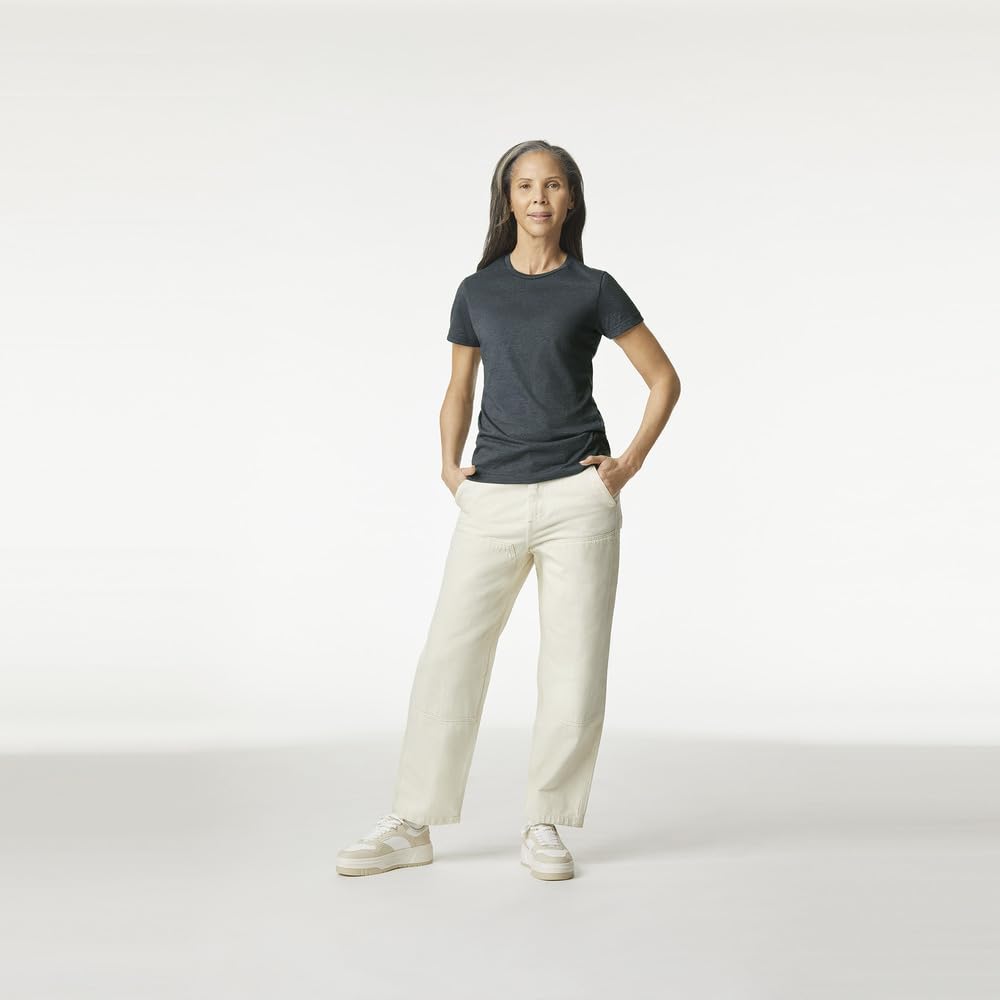 Gildan Women's Softstyle Cotton T-Shirt, Style G64000L, Multipack, Dark Heather (2-Pack), Small