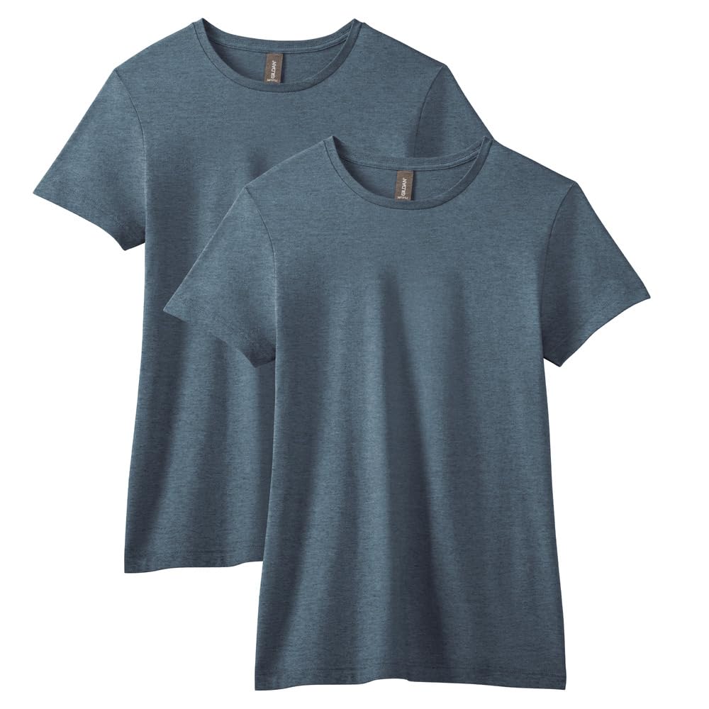 Gildan Women's Softstyle Cotton T-Shirt, Style G64000L, Multipack, Dark Heather (2-Pack), Small