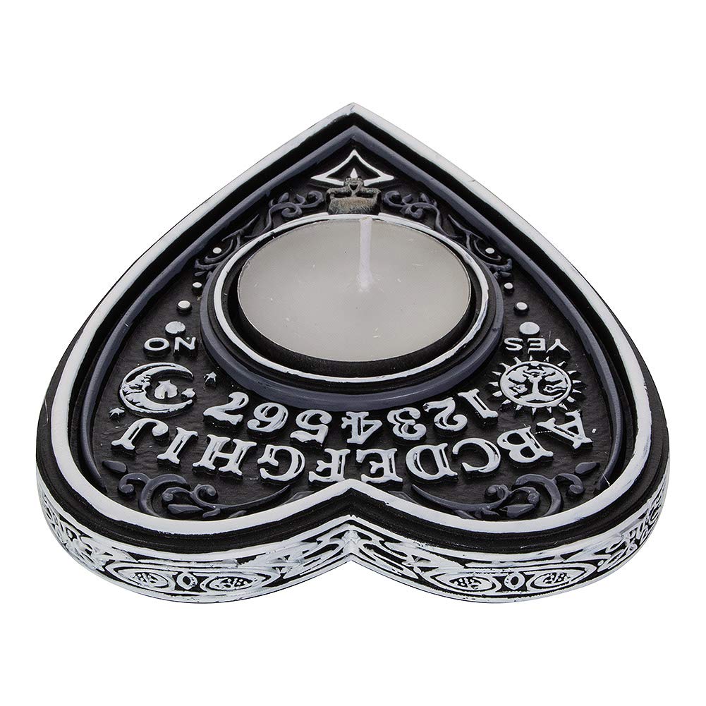 Nemesis Now Black and White Spirit Board Tea Light Holder, Polyresin, 9.5cm