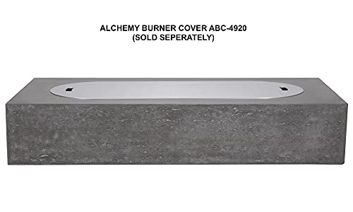 Pyromania Alchemy Outdoor Concrete Fire Pit Table, 60 x 30 Inches - Natural Gas Model in Charcoal Gray Color