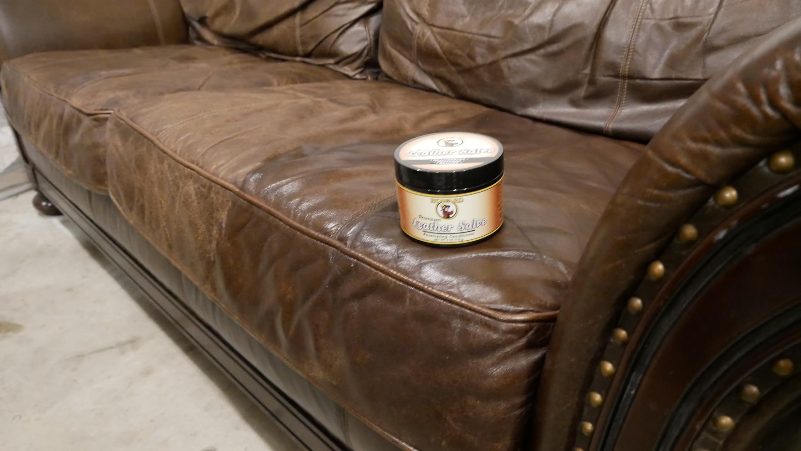 Howard Products Leather Salve - Leather Conditioner for Car Interior, Rejuvenates, Protects, Revives Leather: Couches, Shoes, No Sticky Residue